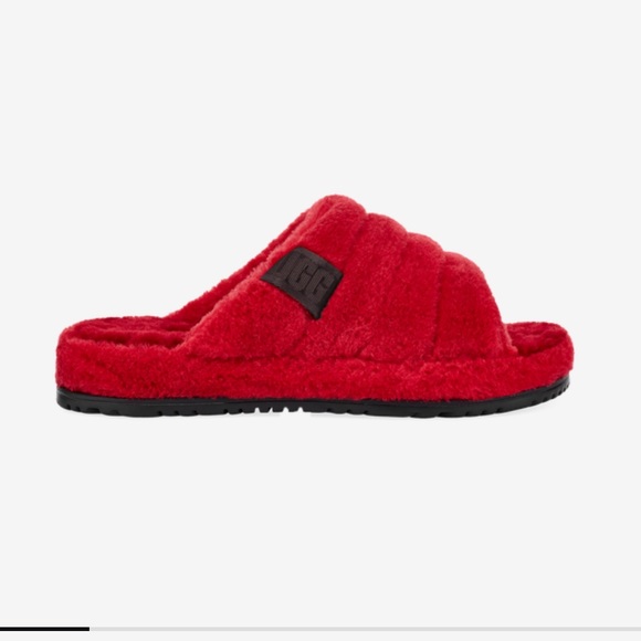 UGG | Shoes | Ugg Mens Red Fluff Yeah Slipper Slides | Poshmark